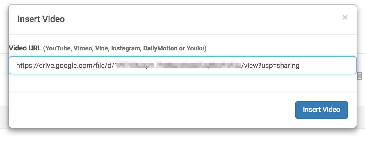 Allow Google Drive links in "Insert Video" dialog · Issue #2948 · summernote/summernote · GitHub