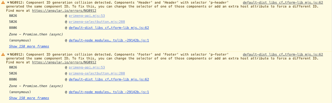 NG0912: Component ID generation collision detected · Issue #13403 · primefaces/primeng · GitHub