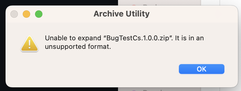 `dotnet pack` on macOS results in nupkg that cannot be opened by Finder/Archive Utility · Issue ...