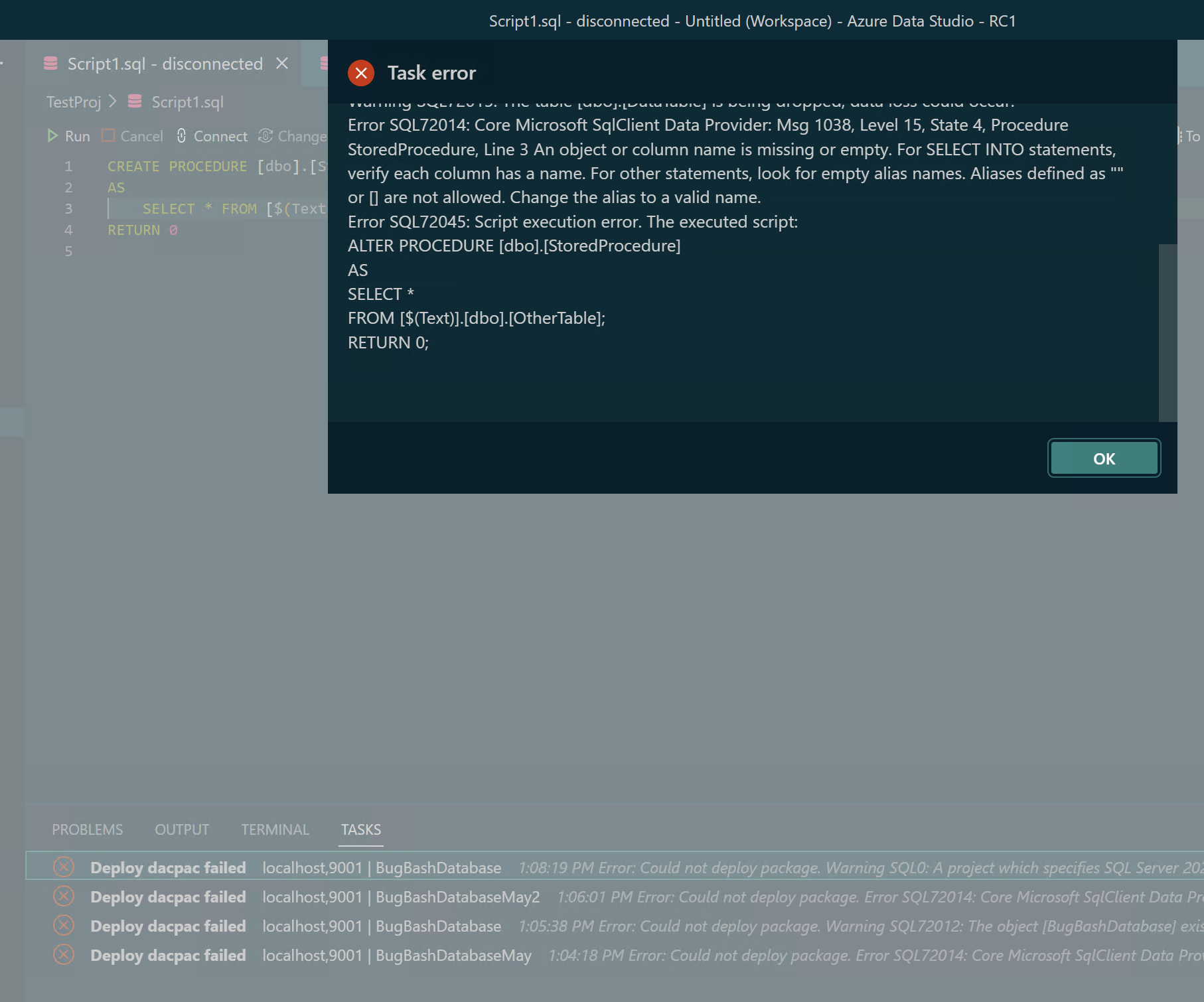 SqlCmdVariables are not getting populated at publish time · Issue #23079 · microsoft ...