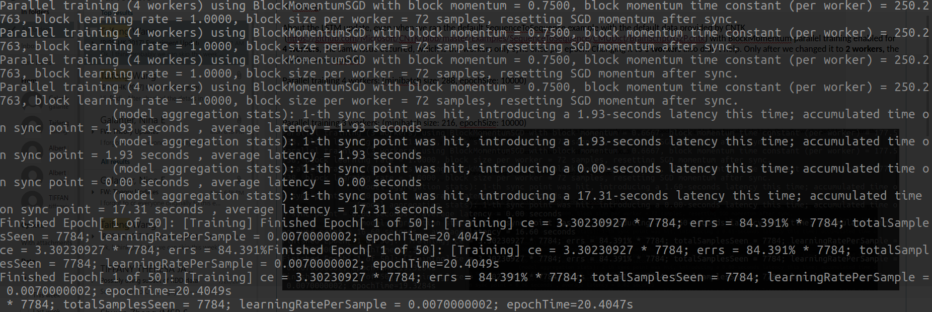 Problem of Seq2Seq Distributed Training Using BMUF · Issue #2189 · microsoft/CNTK · GitHub