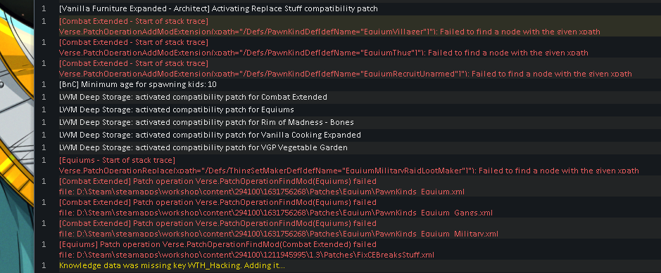 [Bug]: Patching issues with Equium race mod · Issue #1165 · CombatExtended-Continued ...