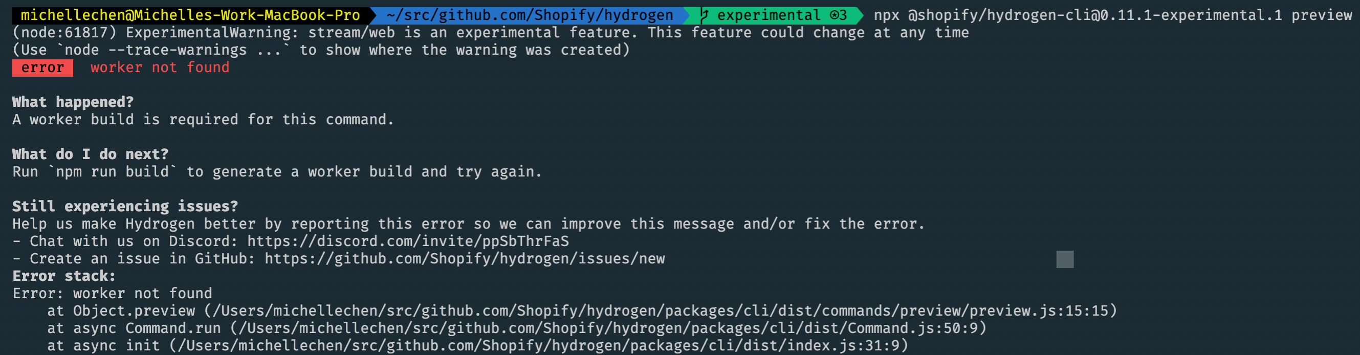 [BUG] `yarn preview` fails · Issue #759 · Shopify/hydrogen · GitHub