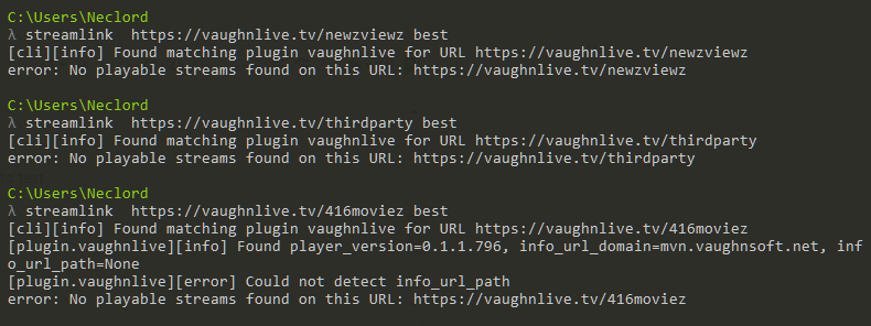 Vaughnlive.tv plugin no longer able to find playable streams · Issue #1068 · streamlink ...