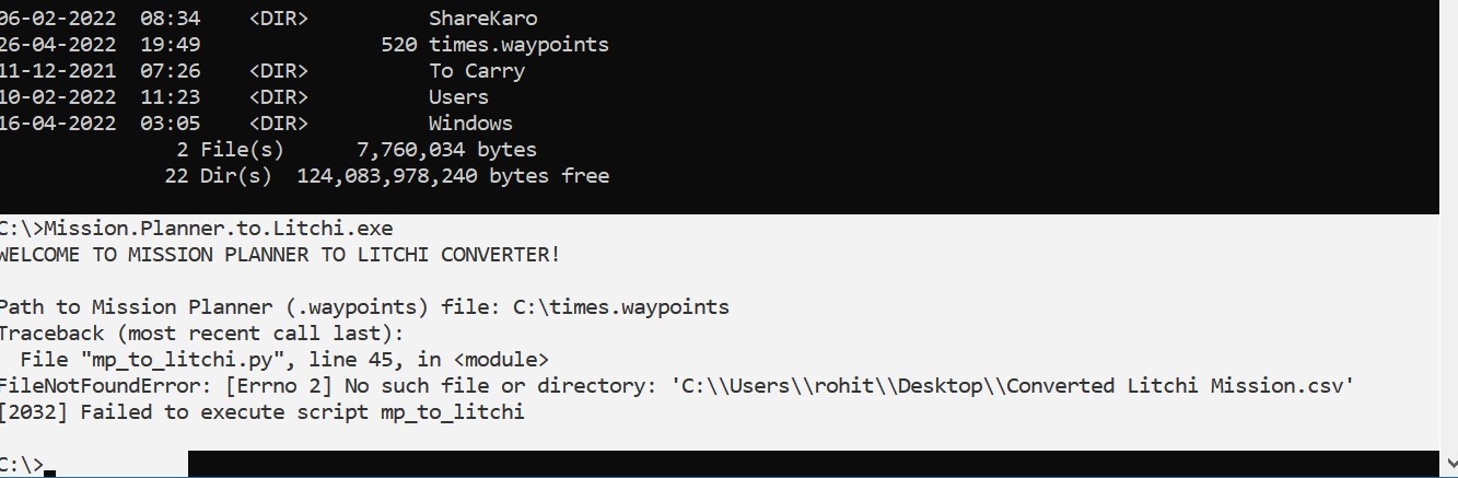 Unable to convert · Issue #3 · YarosMallorca/MissionPlanner-to-Litchi · GitHub