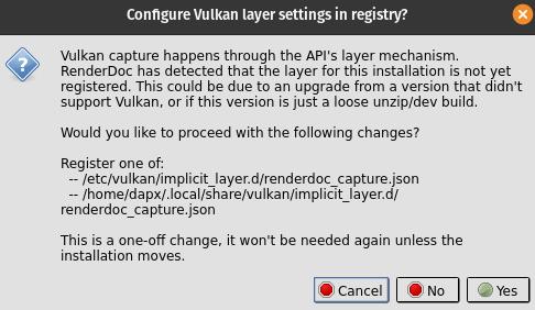 I can't install the Vulkan layer · Issue #2474 · baldurk/renderdoc · GitHub