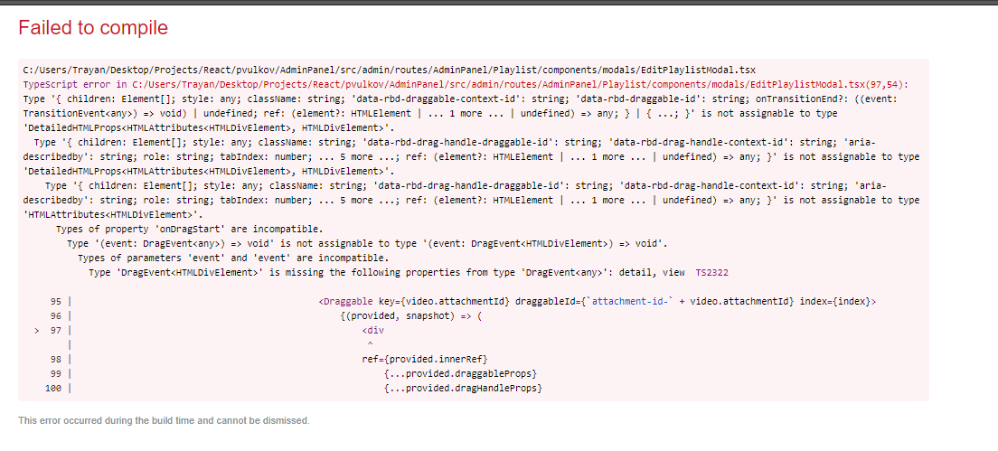 Getting Error, when trying to init DND · Issue #1910 · atlassian/react-beautiful-dnd · GitHub