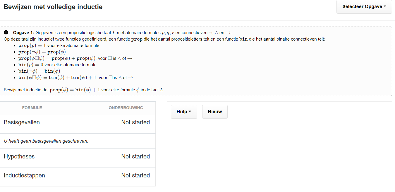 startscherm bij nieuwe opgave en nieuw knop in logind · Issue #279 · ideas-edu/logictools · GitHub