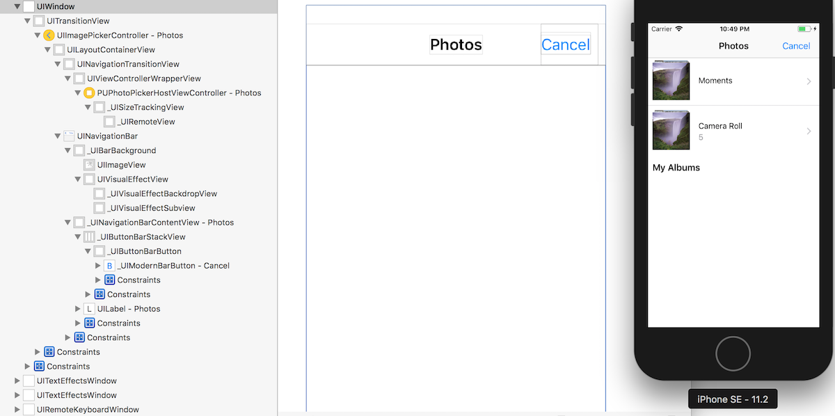 iOS 11 - Debug View Hierarchy is blank · Issue #777 · react-native-image-picker/react-native ...