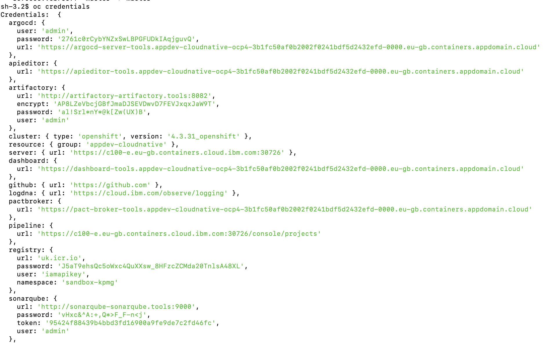 Incorrect SonarQube & Artifactory while running "oc " · Issue #518 · cloud-native-toolkit ...