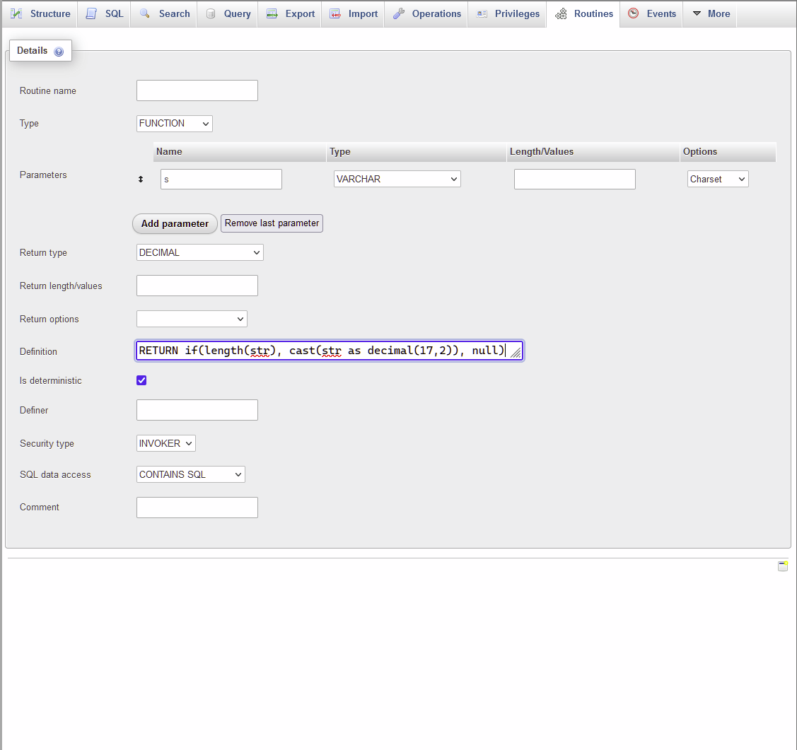 OK button missing in create function · Issue #17971 · phpmyadmin/phpmyadmin · GitHub