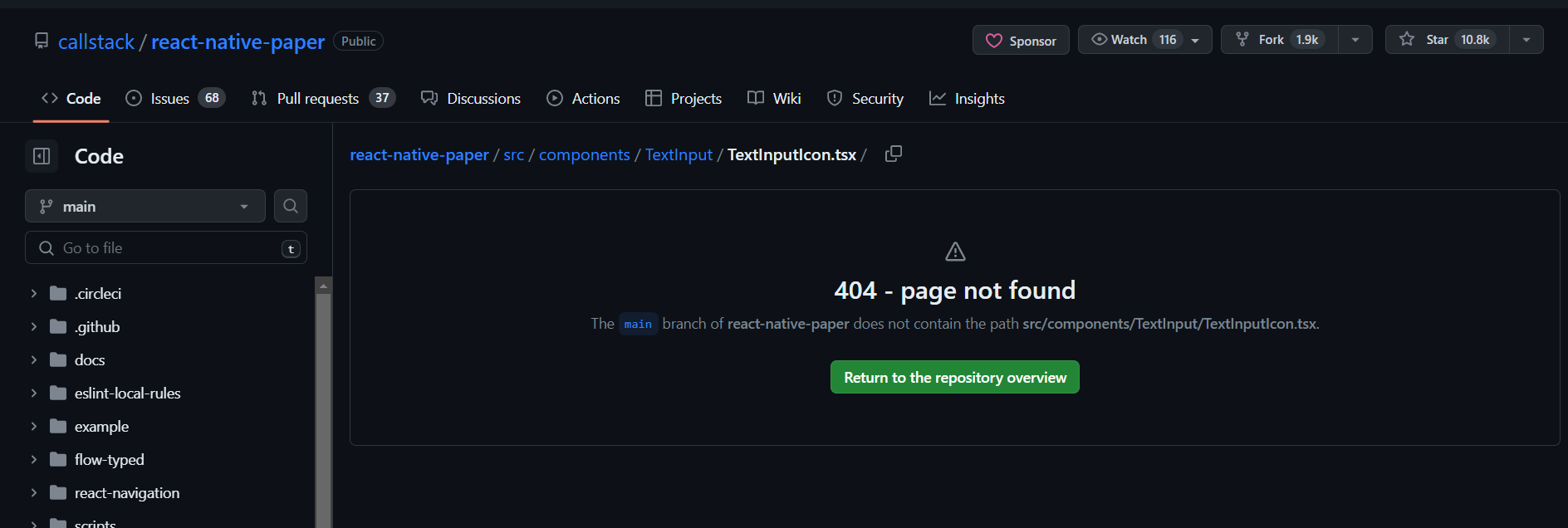 Edit this page link on TextInputIcon doc is broken/not found. · Issue #3900 · callstack/react ...