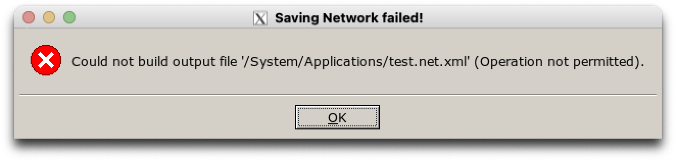 wrong message in the message window when attempting to save files without permission · Issue ...