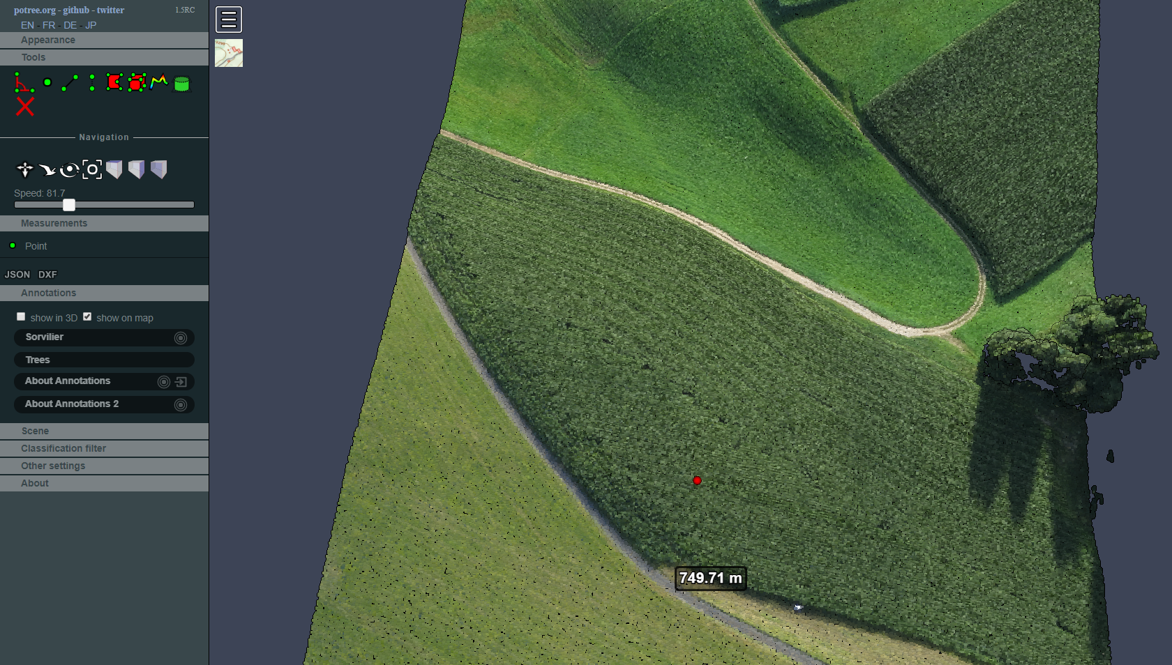 Problem with the coordinate label · Issue #442 · potree/potree · GitHub