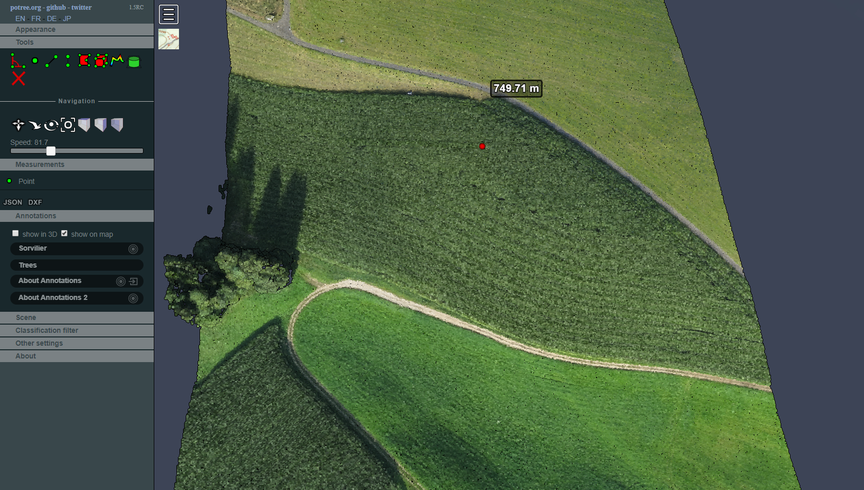 Problem with the coordinate label · Issue #442 · potree/potree · GitHub