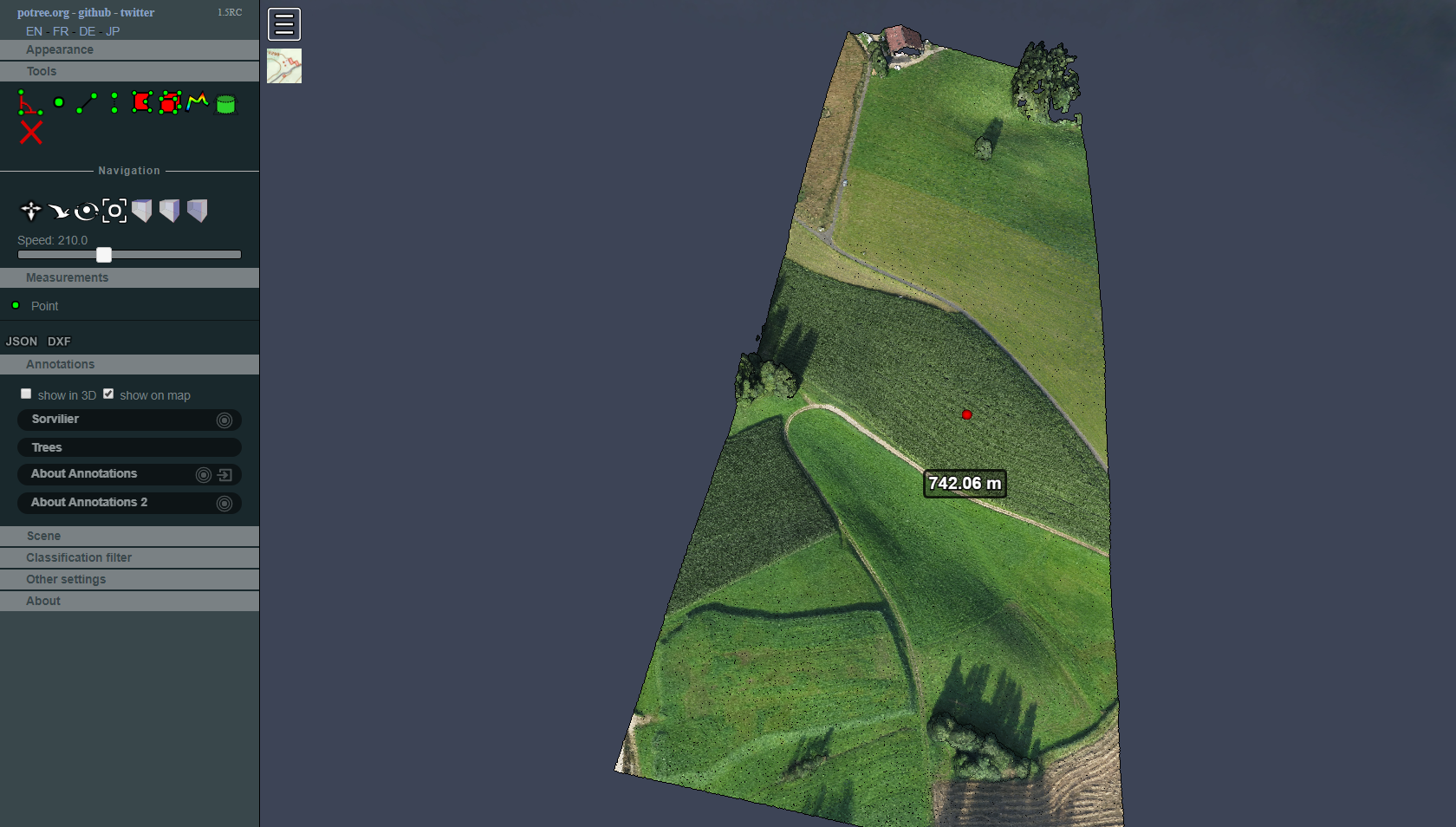 Problem with the coordinate label · Issue #442 · potree/potree · GitHub