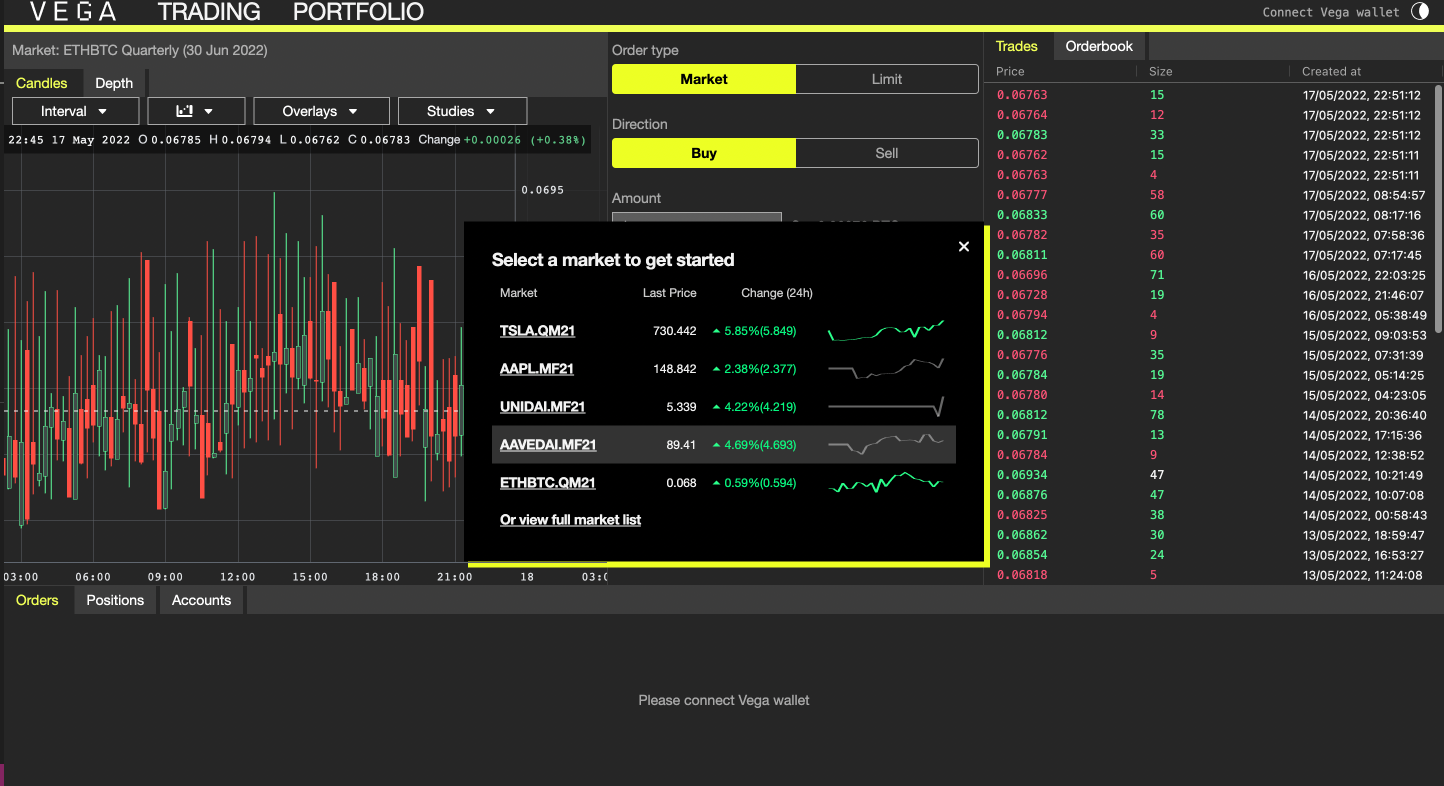 Trading home page · Issue #323 · vegaprotocol/frontend-monorepo · GitHub