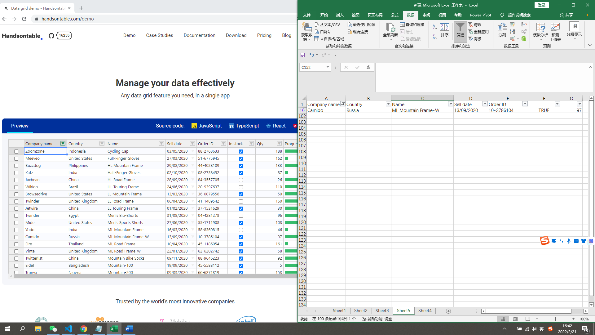 Filter the result after filter is different from excel · Issue #9224 · handsontable/handsontable ...