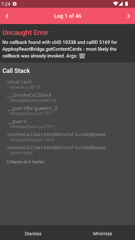 Getcontentcards Is Making My Android App Crash · Issue 176 · Braze Incbraze React Native Sdk