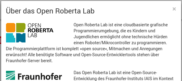 Old Logo usage in "about Open Roberta Lab" help popup · Issue #748 · OpenRoberta/openroberta-lab ...