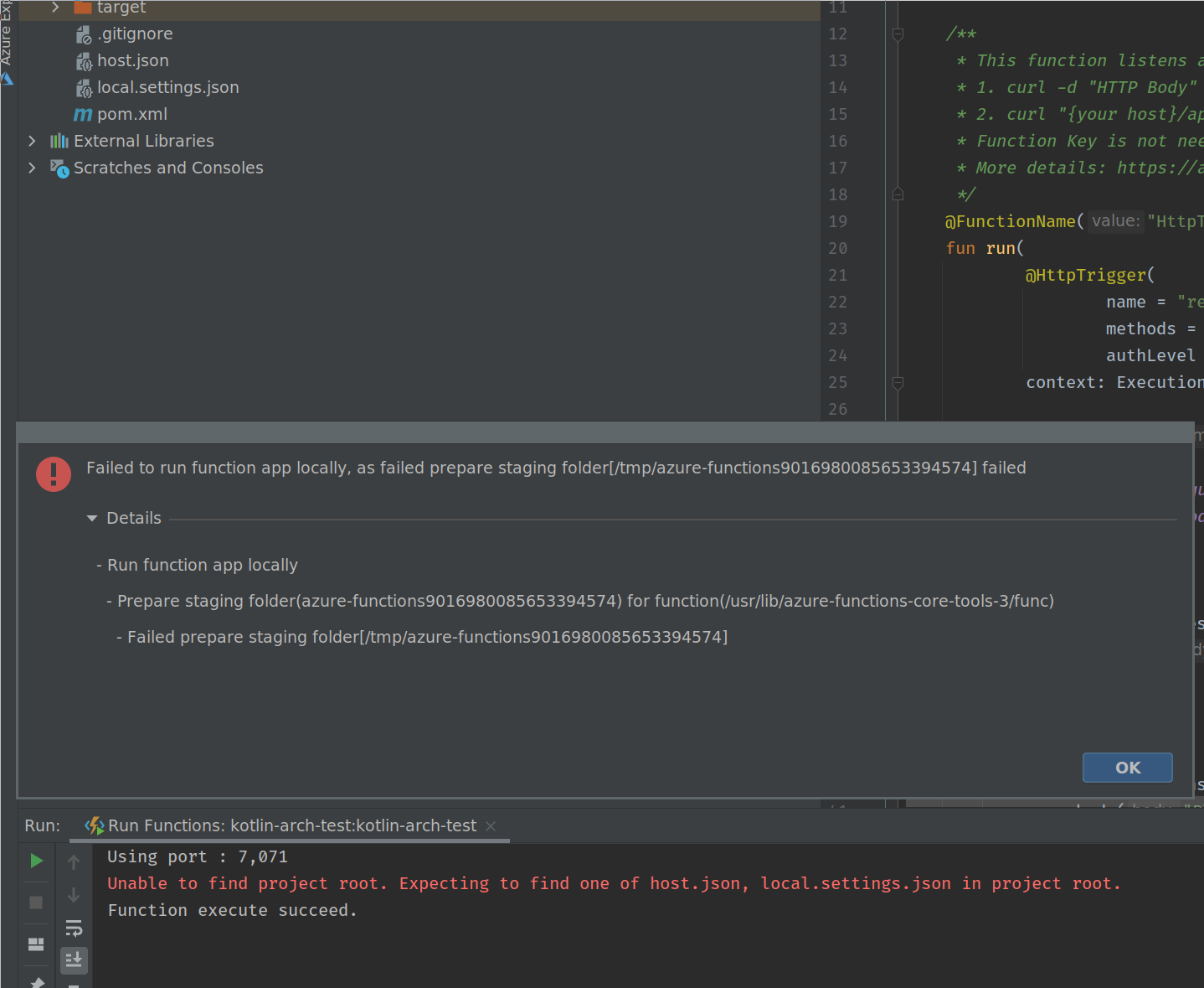 Azure Functions Run Configuration doesn't work for kotlin projects · Issue #5318 · microsoft ...