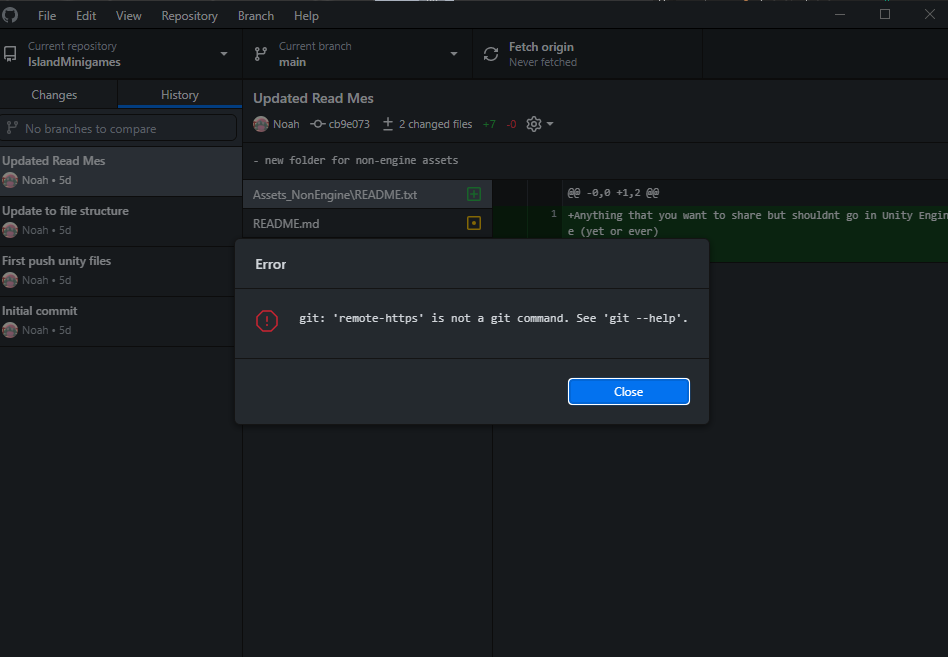 Desktop Fetch Error Git Remote Is Not A Git Command See Git