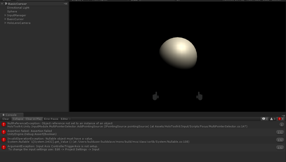 HoloToolKit Cursor Example scenes have errors on startup · Issue #1929 · microsoft ...