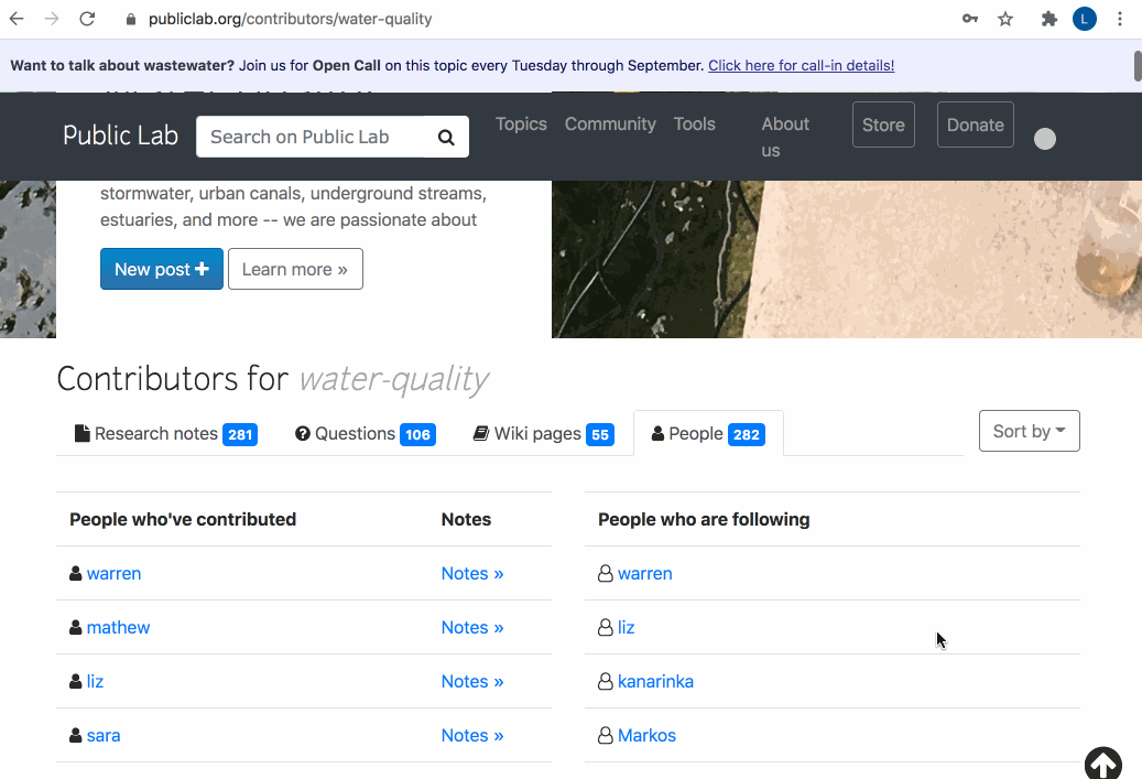 Display contributors and followers from most recent to least recent · Issue #10016 · publiclab ...