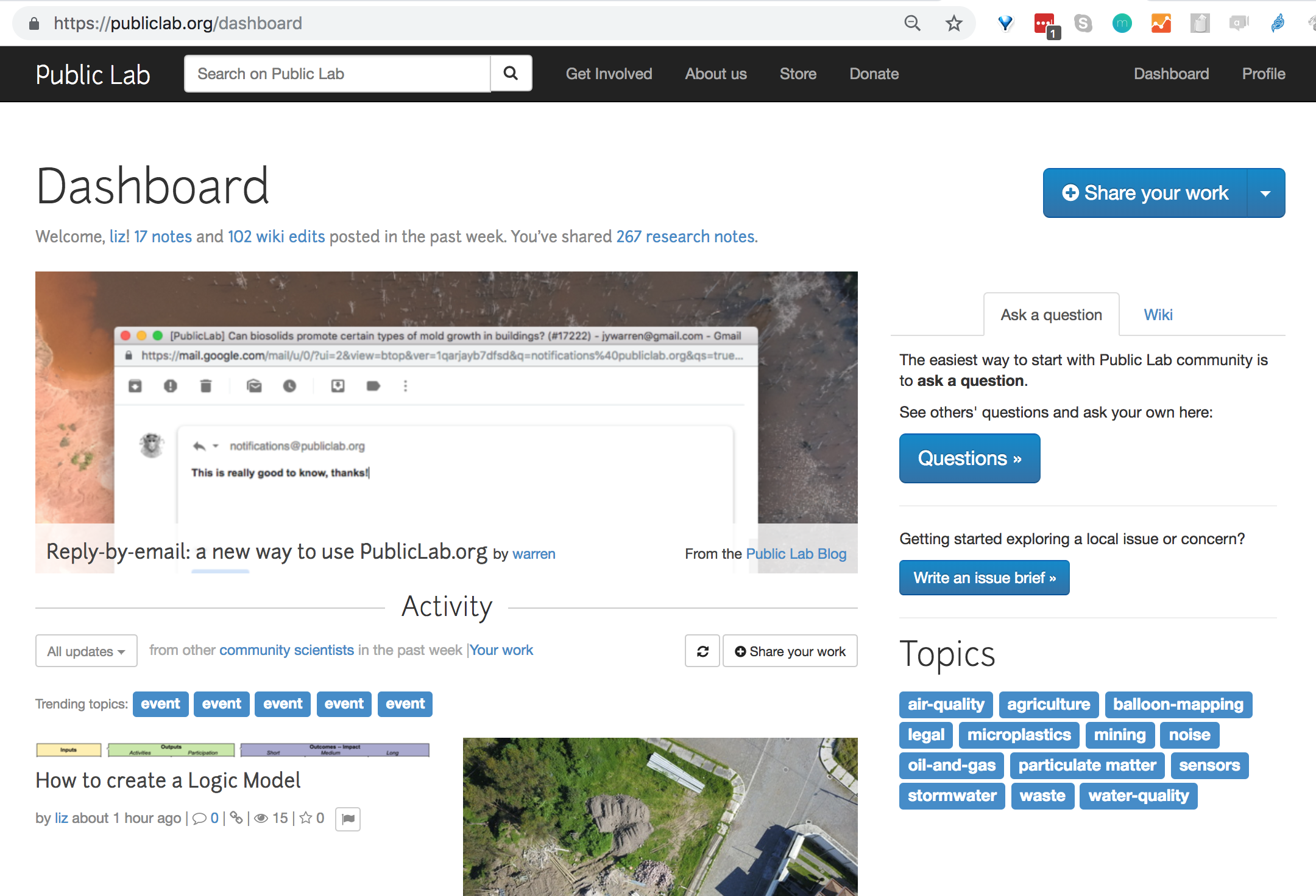Dashboard overwhelmed with just a few posts on a single topic · Issue #2076 · publiclab/plots2 ...