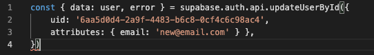 Mistakes in updateUserById() documentation · Issue #5712 · supabase/supabase · GitHub