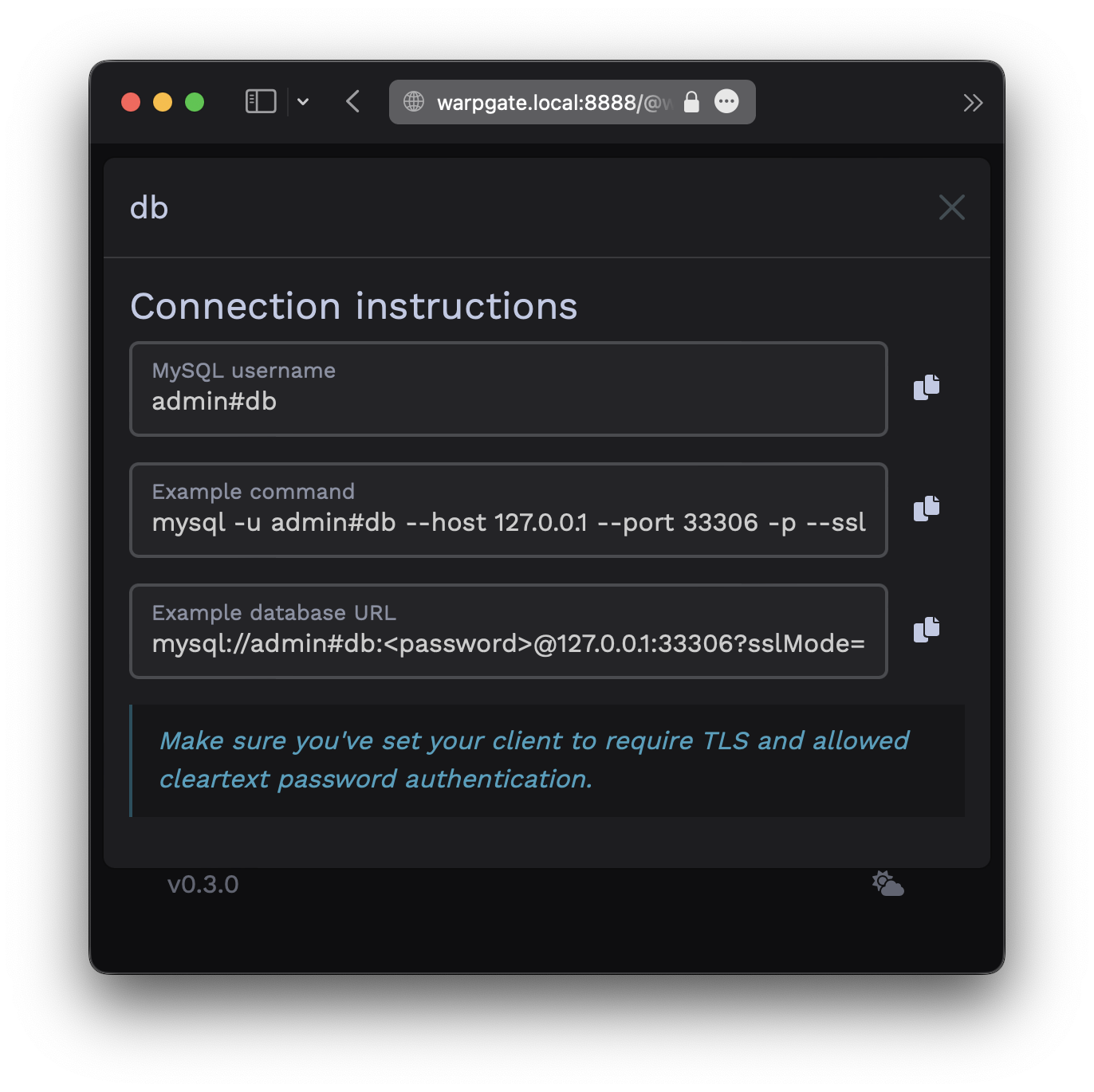 Adding a MySQL target · warp-tech/warpgate Wiki · GitHub