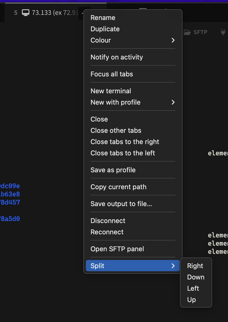 Split terminal view in two-page layout · Issue #9146 · Eugeny/tabby · GitHub