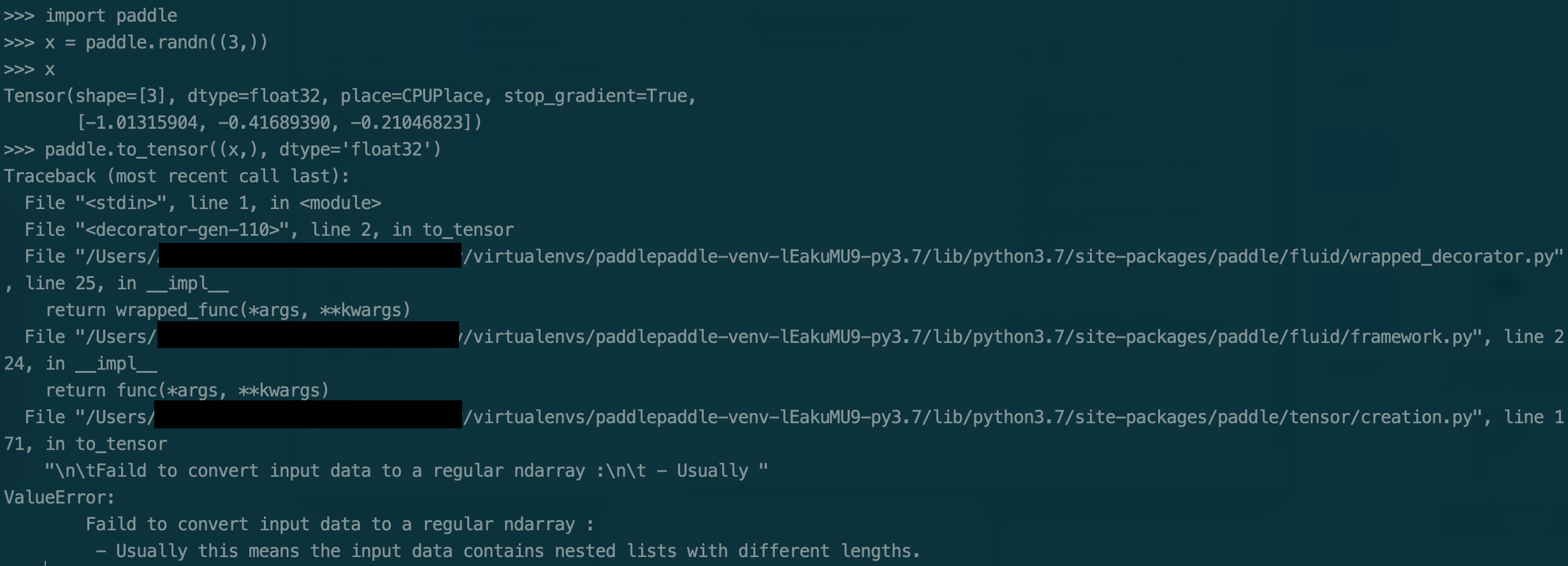 paddle.to_tensor不能接受list[Tensor]或tuple[Tensor]类型的输入 · Issue #29584 · PaddlePaddle/Paddle · GitHub