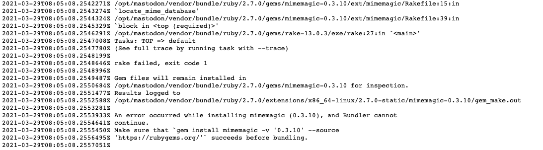bundle install mimemagic (0.3.10) still throws error · Issue #15977 · mastodon/mastodon · GitHub