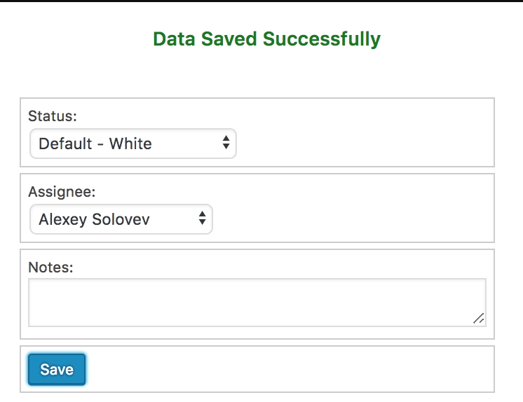 Clicking save empties the form and shows default values, it should not ...