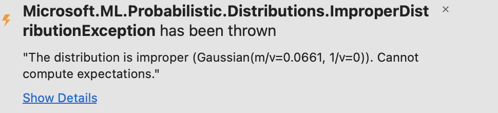 Improper distribution error · Issue #392 · dotnet/infer · GitHub
