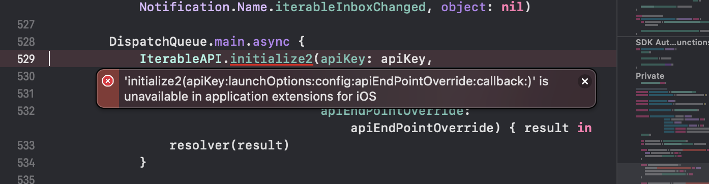 Ios Setup Error Is Unavailable In Application Extensions For Ios · Issue 445 · Iterable React