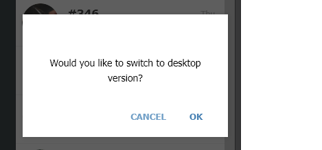 unwanted message with choice of version (desktop/mobile) · Issue #1605 · zhukov/webogram · GitHub