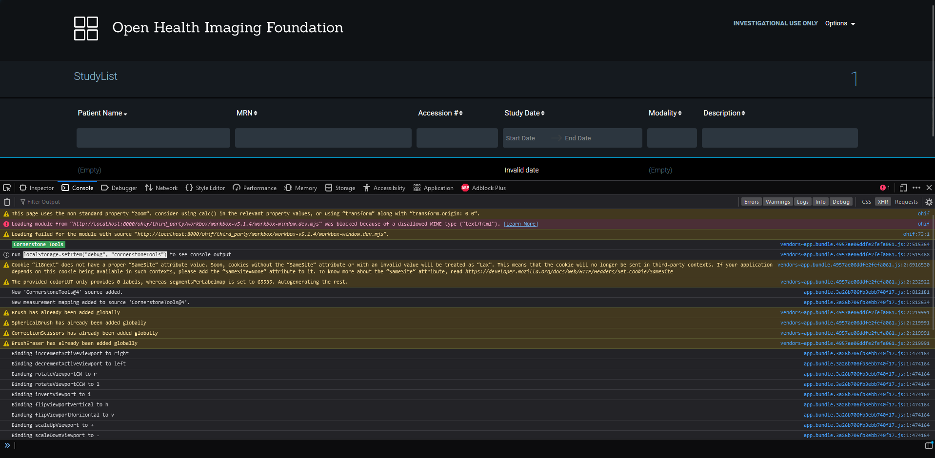 Radiology Spleen Segmentation with OHIF does not parse studies/images correctly within the ...