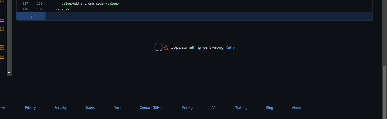 File Changed Tab shows "Oops, something went wrong. Retry" Error · community · Discussion #37991 ...