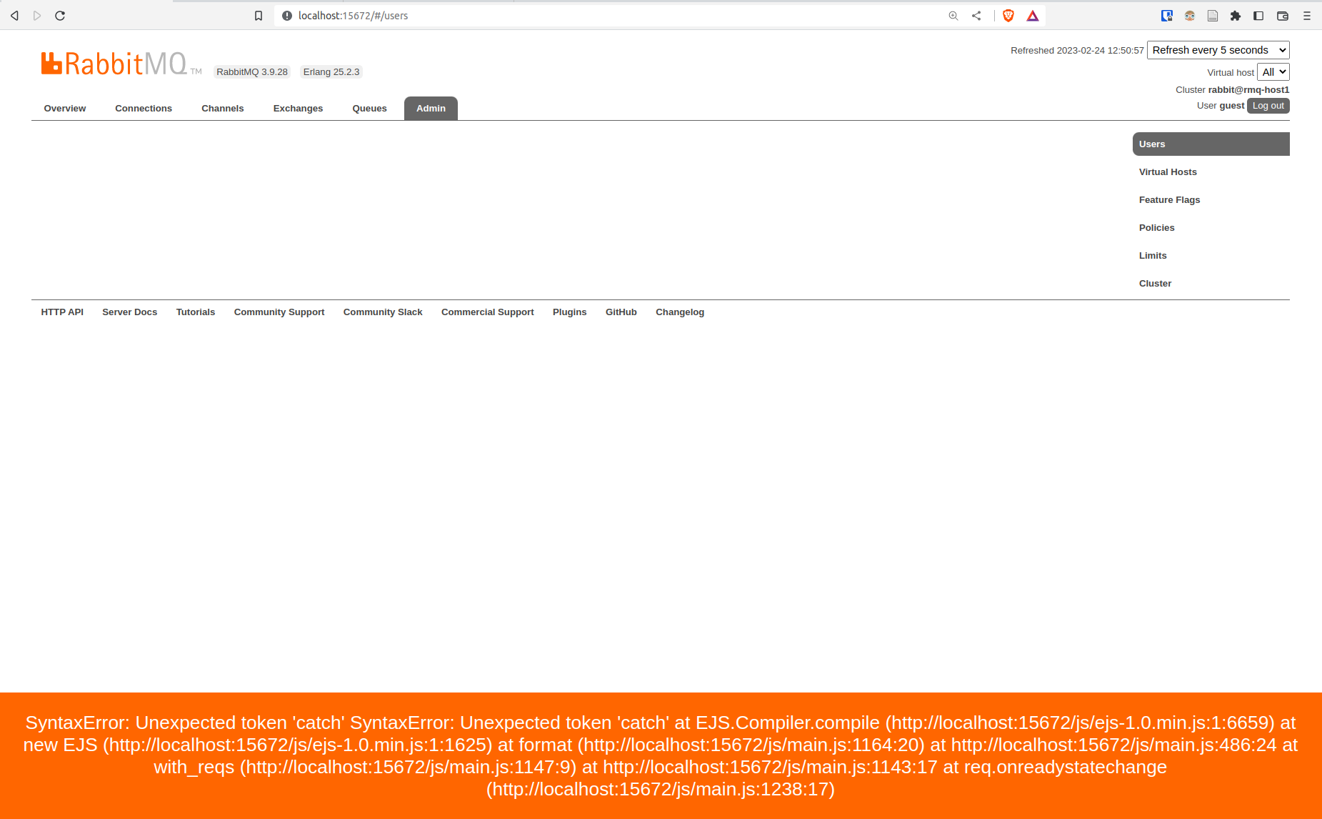 Admin Interface Users Screen Appears Broken · Issue #7425 · rabbitmq/rabbitmq-server · GitHub