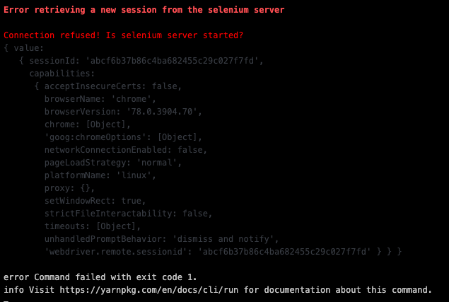 Error Retrieving A New Session From The Remote Selenium Server · Issue 2236 · Nightwatchjs