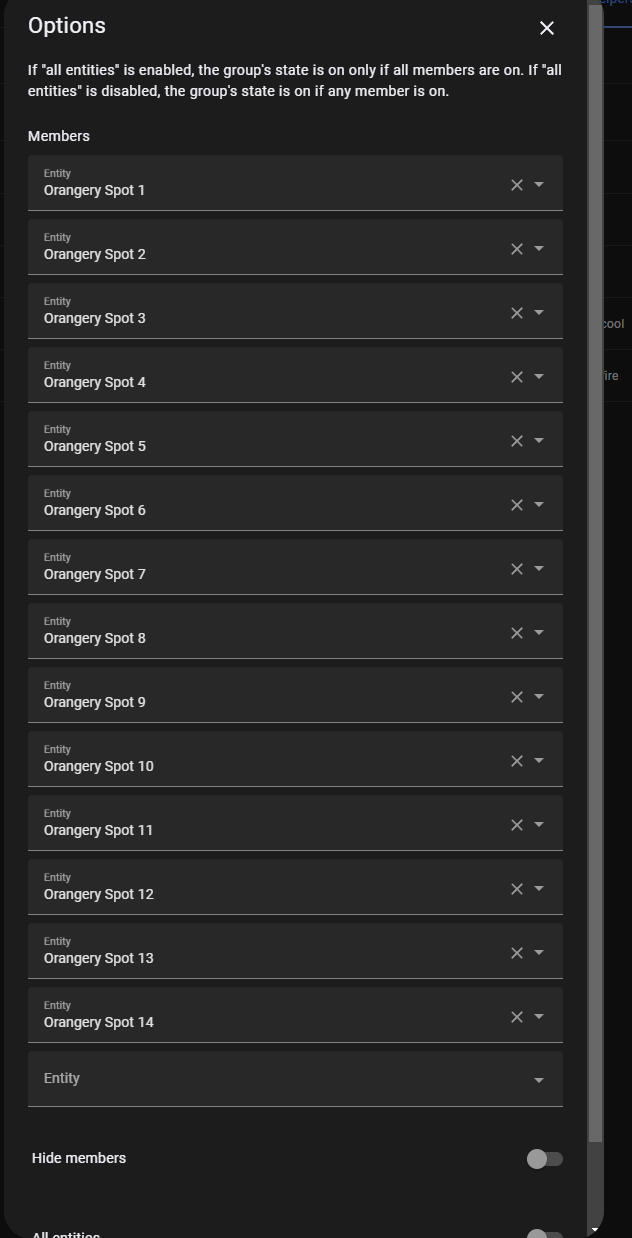 When setting up a new automation I am now unable to select actions for existing defined Light ...