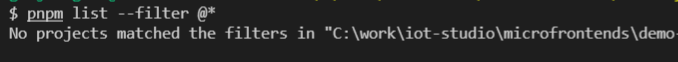 pnpm list --filter “@*” alway return No projects matched the filters · Issue #3452 · pnpm/pnpm ...