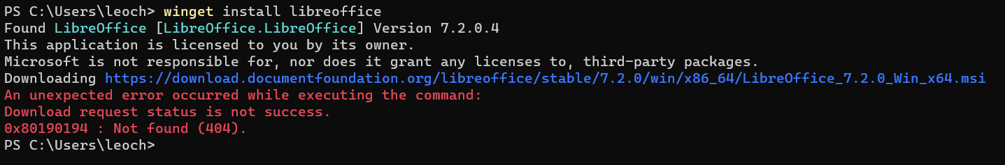 LibreOffice download link broken · Issue #28759 · microsoft/winget-pkgs ...