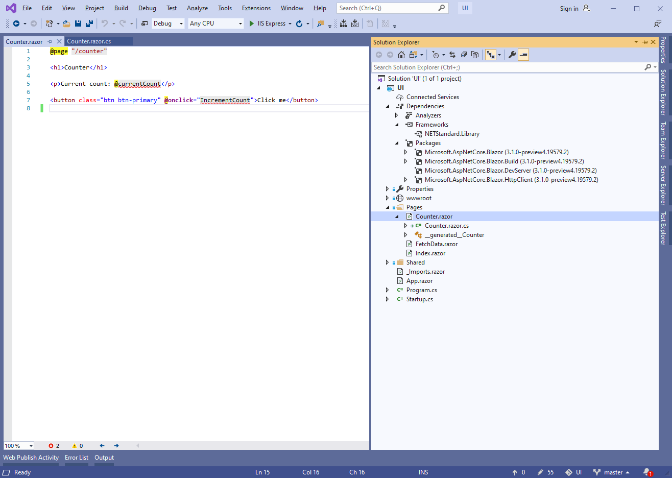 Blazor - Partial classes not recognised · Issue #20989 · dotnet/aspnetcore · GitHub