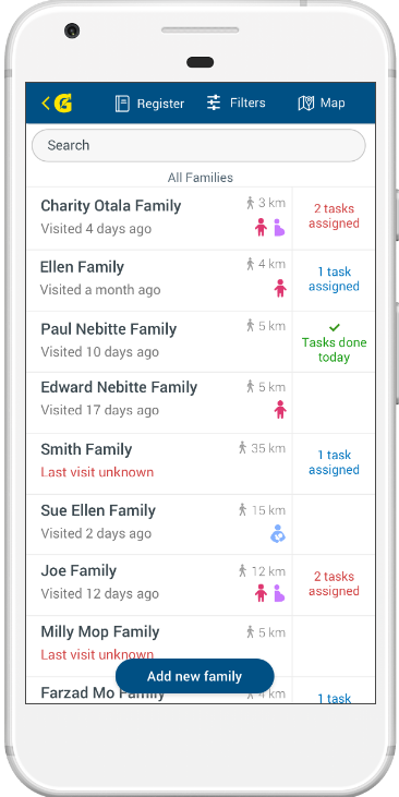 Add the All Families (clients) register · Issue #6 · opensrp/opensrp-client-goldsmith · GitHub