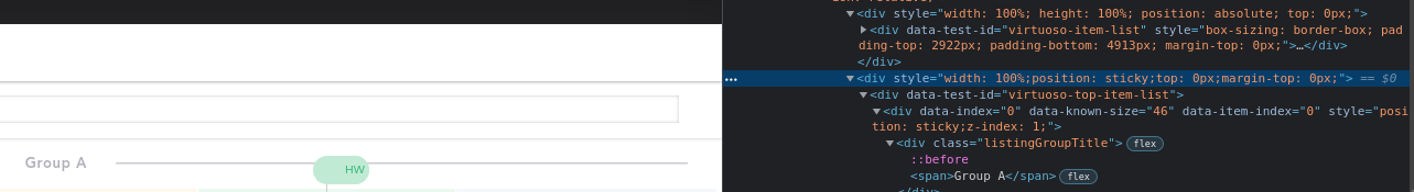 [BUG] GroupedVirtuoso group content sticky missing z-index · Issue #486 · petyosi/react-virtuoso ...