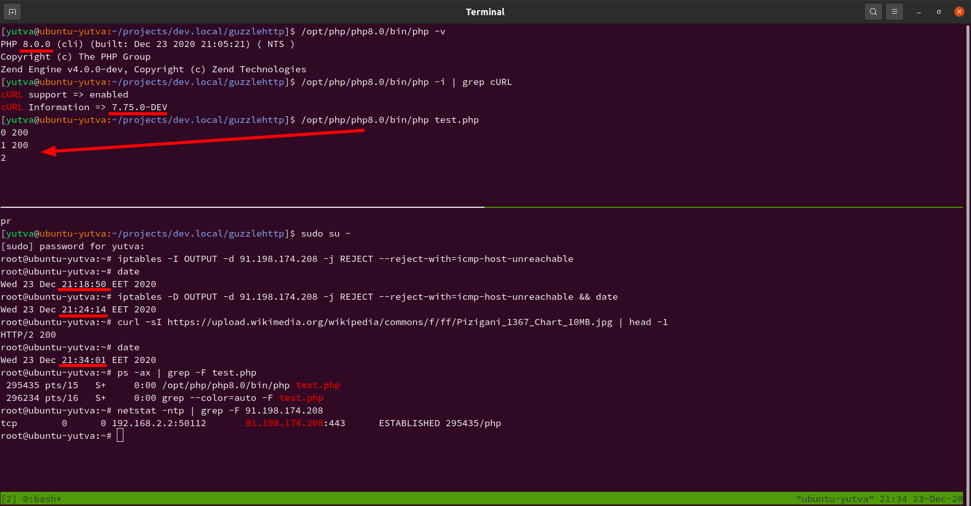 guzzlehttp stuck when host becomes unavailable with "no route to host" error and remains stuck ...