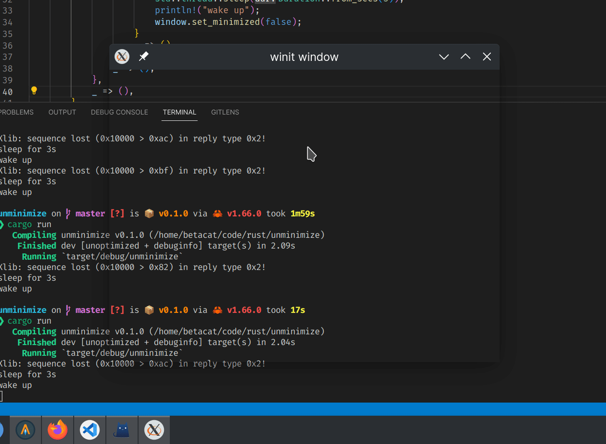 `set Minimized False ` Does Not Work On Kde Plasma When Losing Focus · Issue 2606 · Rust